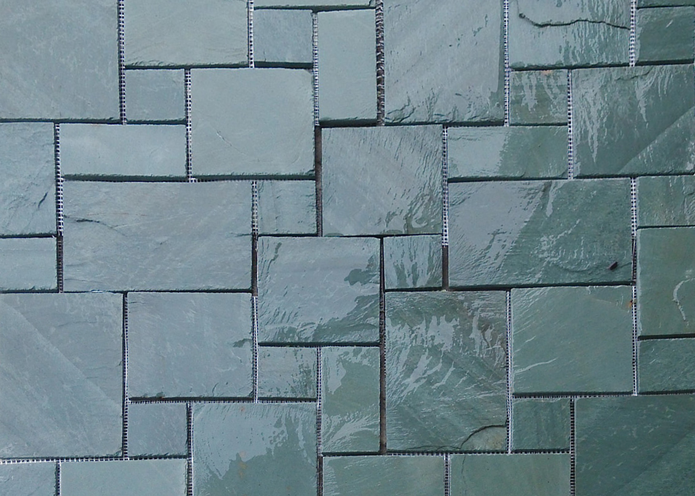 Roterra Slate Tile - Meshed Back Patterns Jade Green / Mini Pattern